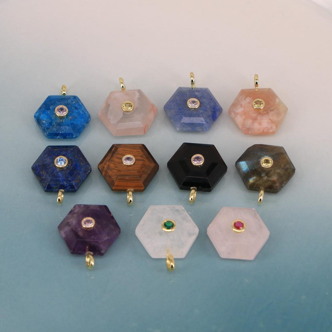 Faceted Crystal Gemstones Pendant,colored Zircon Geometry Quartz ...