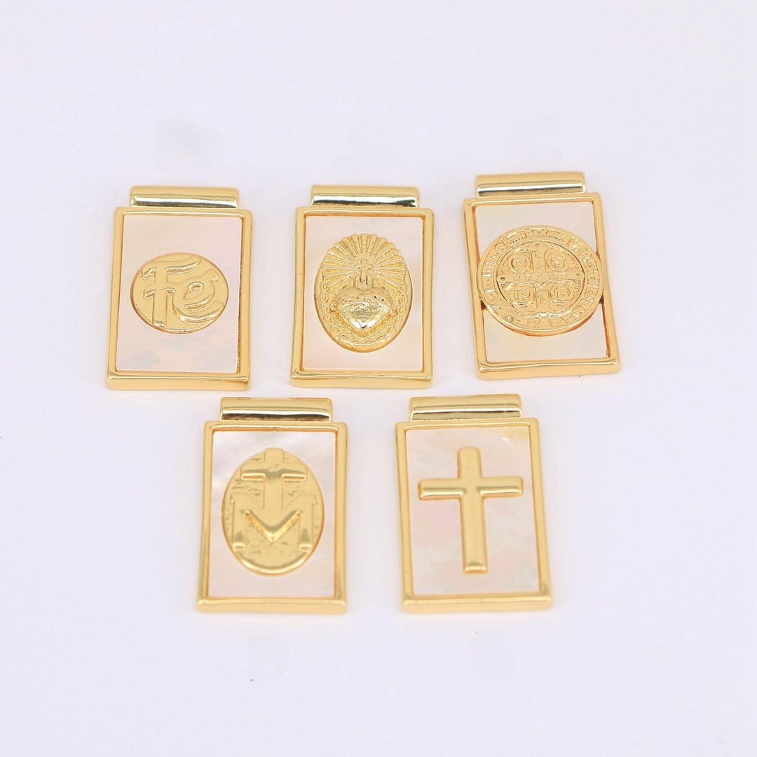 Rectangular Virgin Mary Pendant,18k Gold Plated Geometric Religious ...