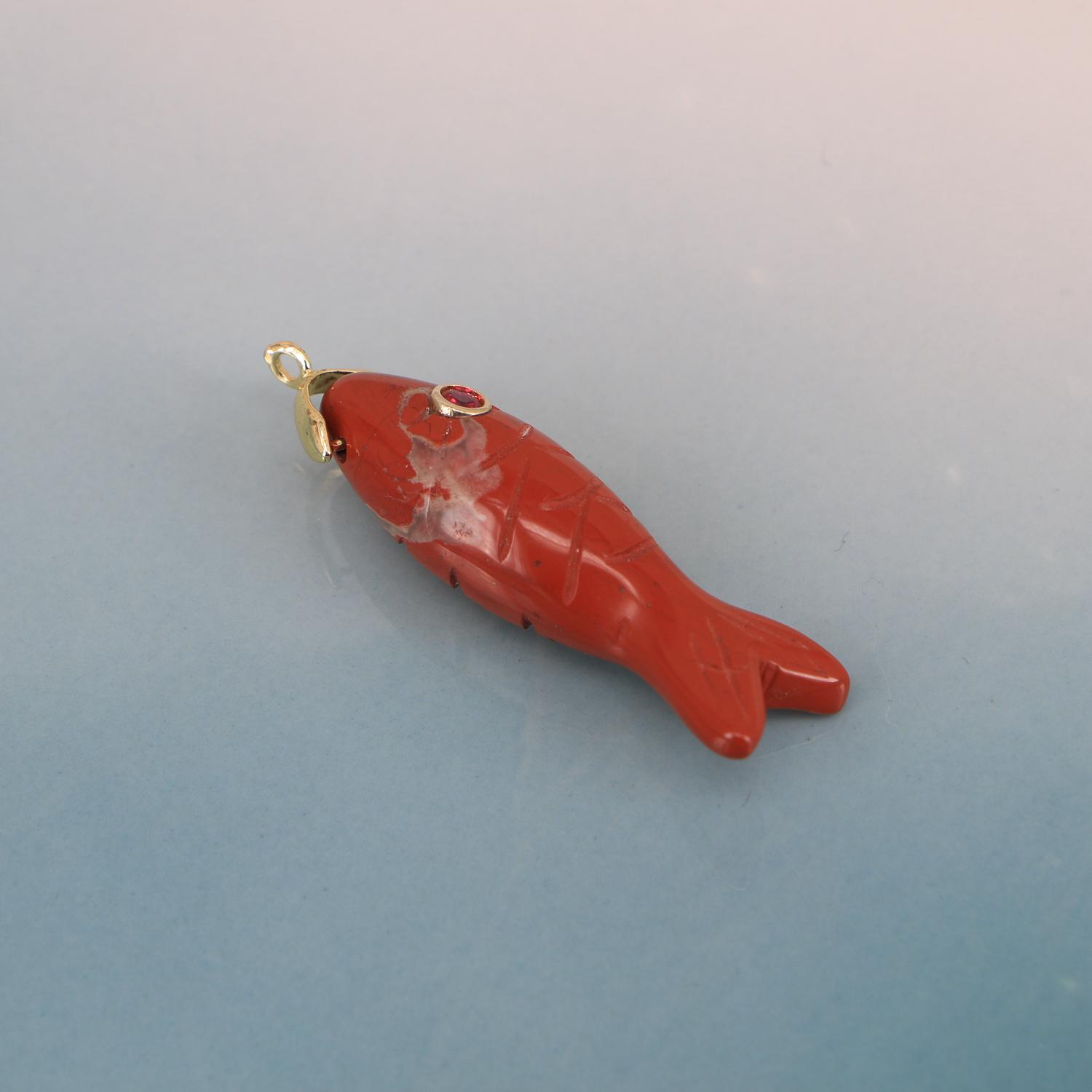 Gold Gemstones Carved Fish Pendant,inlaid Colored Zircon Stone Charm ...