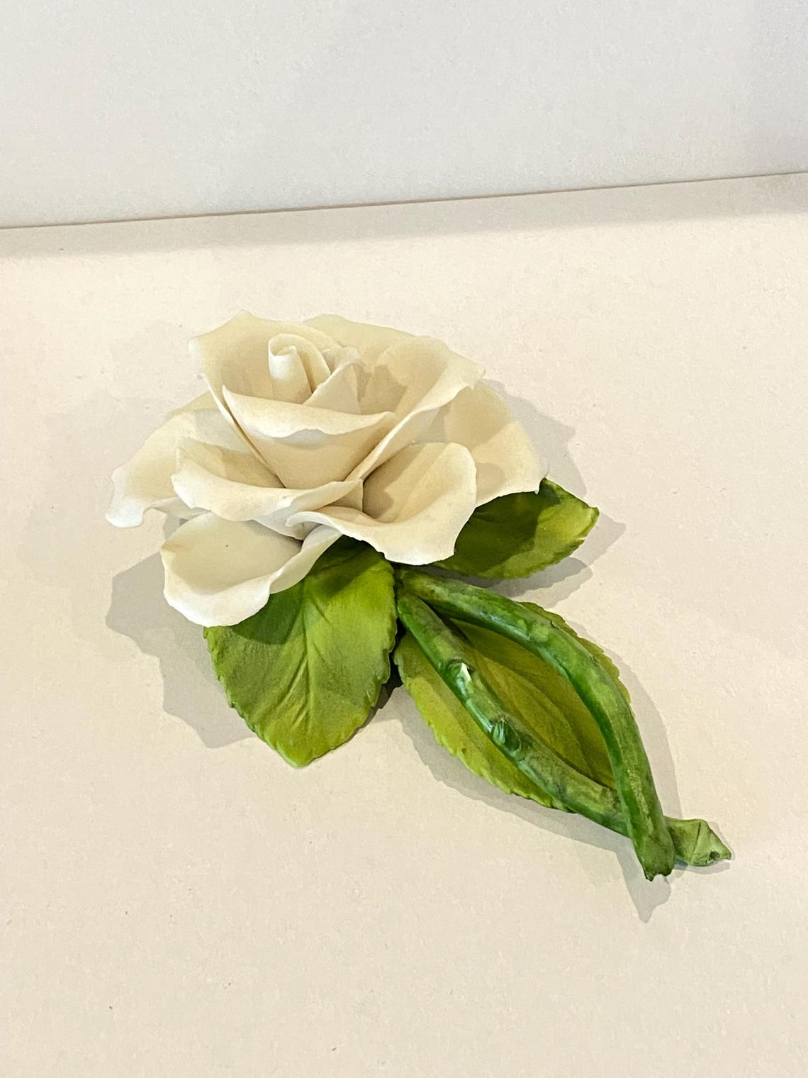 Capodimonte Vintage Ceramic White Rose With Stem Made in Italy - Etsy