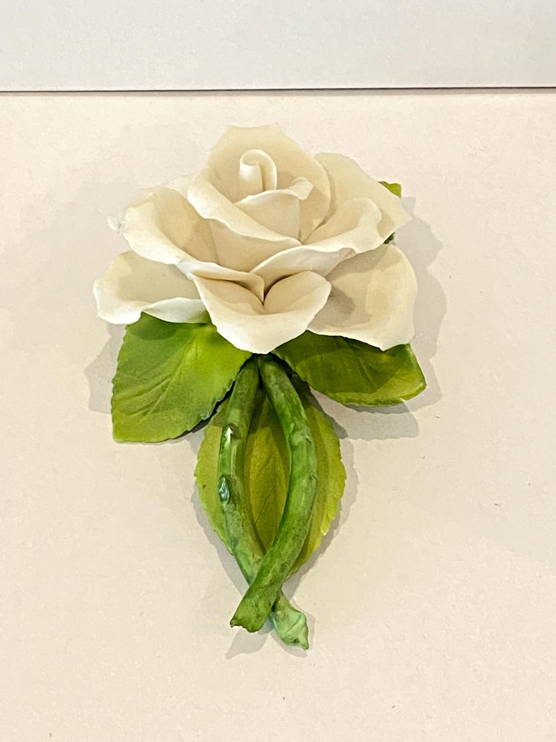 Capodimonte Vintage Ceramic White Rose With Stem Made in Italy - Etsy