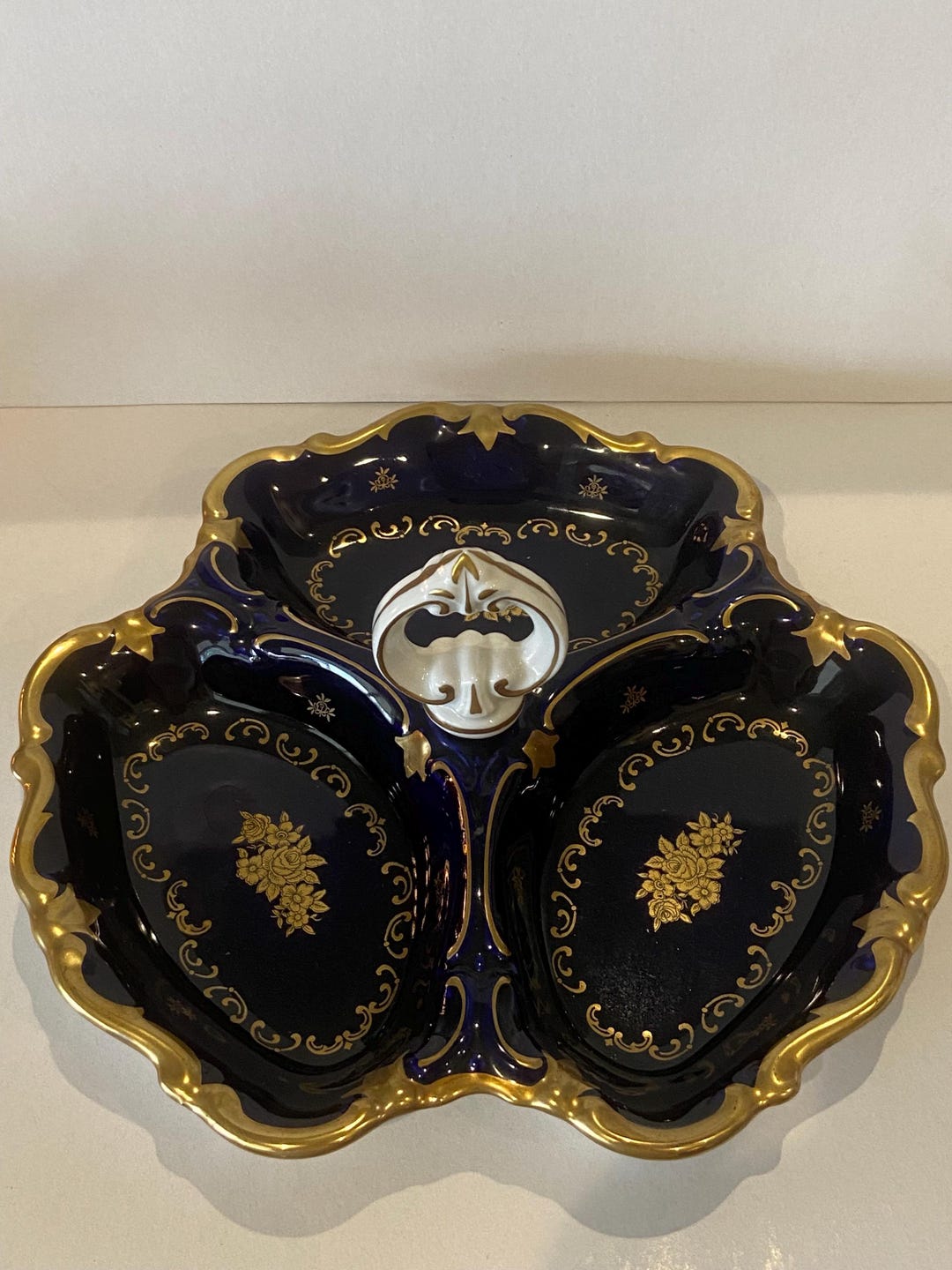 Reichenbach Echt Kobalt Cobalt Blue With Gold Flowers Fine China With ...