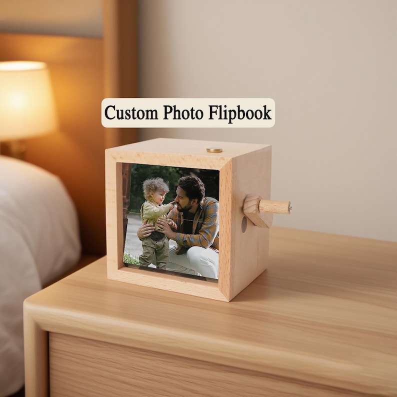 Custom Photo Flipbook Animation Box,personalized Wooden Gift for Dad ...