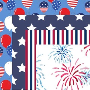 4th of July Digital Paper: Patriotic Scrapbook Designs (digital ...