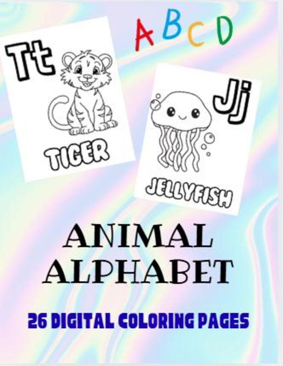 Animal Alphabet Coloring Pages: 26-page Kid Activity Book (digital ...