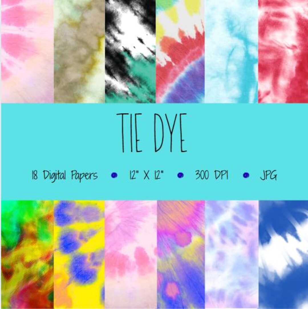 Tie Dye Scrapbook Paper, Tie Dye, Printable Tie Dye Paper, Digital ...