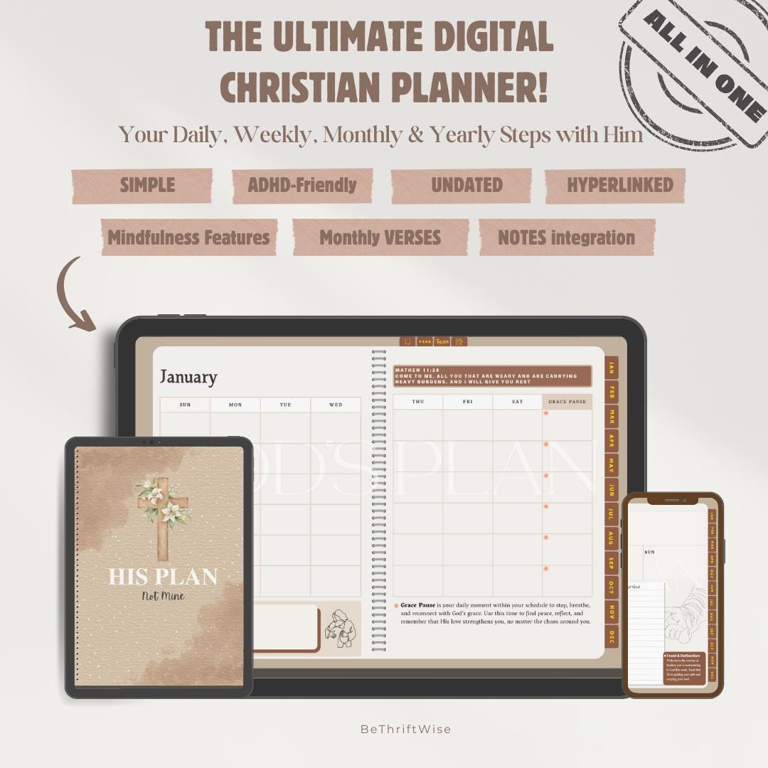 The Christian Digital Planner: A Faith-based Yearly, Monthly, and ...
