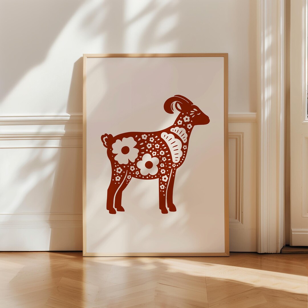 Year of the Sheep Chinese Zodiac Poster Lunar New Year Illustration ...