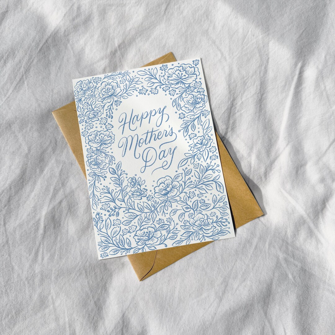 Floral Happy Mother's Day Card | PRINTABLE Floral Mom Text Flower ...
