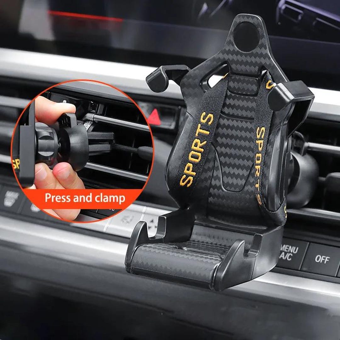 Racing Seat-shaped Car Phone Holder - 360 Rotatable Air Vent Clip for ...