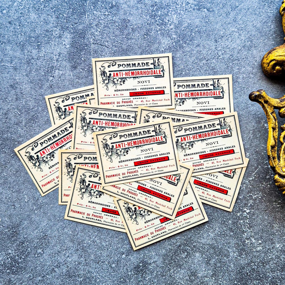 Vintage French Pharmacy Labels - Sets of 10 Labels - Halloween Ephemera ...