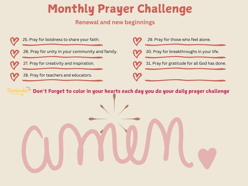 Prayer Board Kit With Monthly Prayer Challenge - Etsy