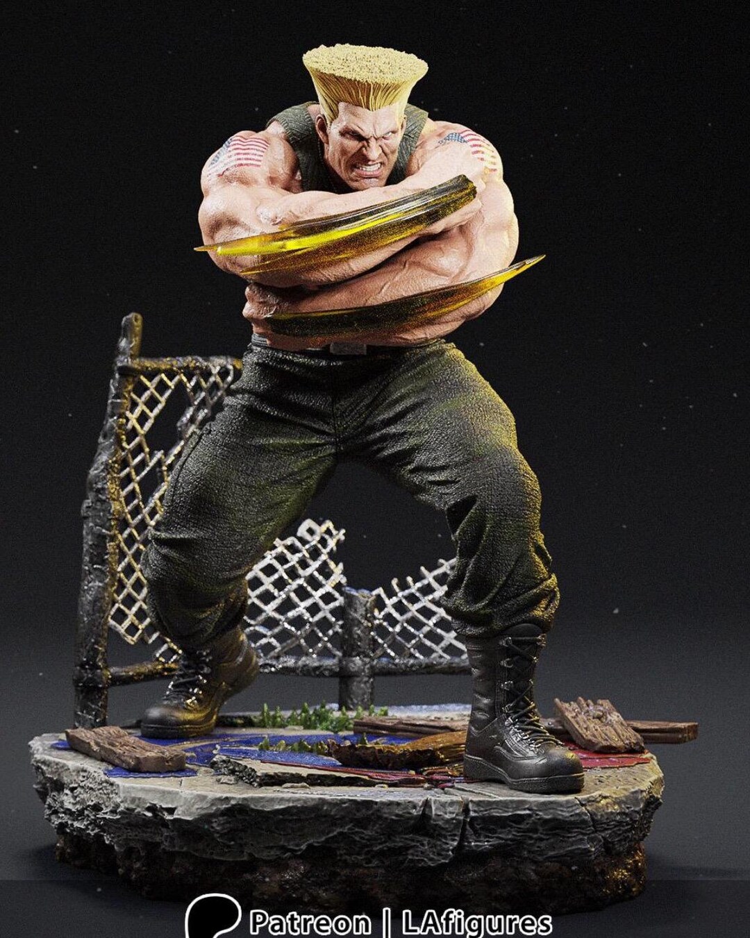 Guile , Street Fighter,handpainted Figurine,3d Printed 12k Fanart ...