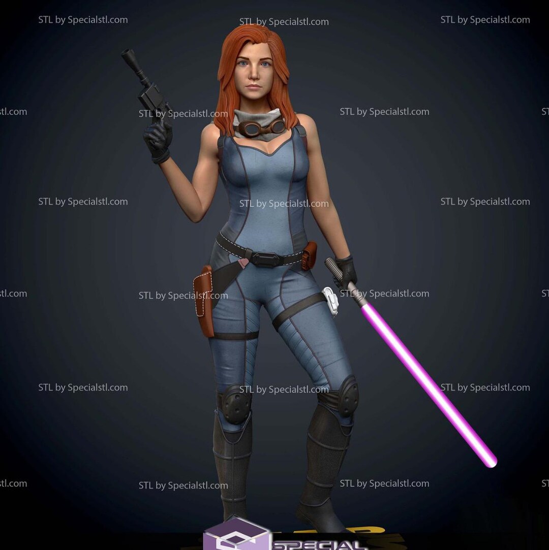 Mara Jade Gun , Starrwar Fanart ,handpainted Figurine,3d Printed 12k ...