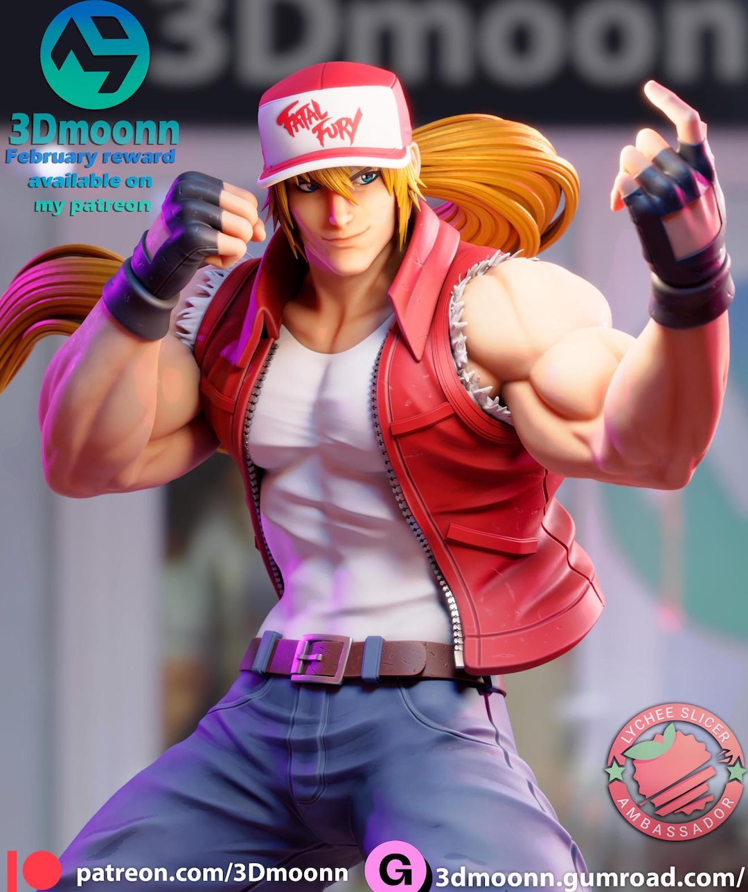 Terry Bogard,fatal Fury, Handpainted Figurine,3d Printed 12k Fanart ...