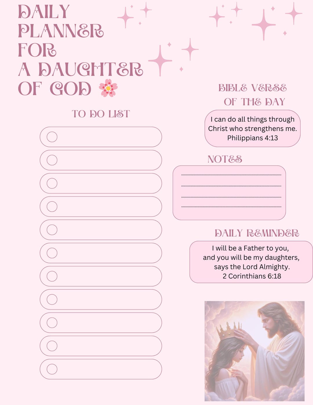 Digital Daily Planner | Printable To-do List | Christian Planner With ...