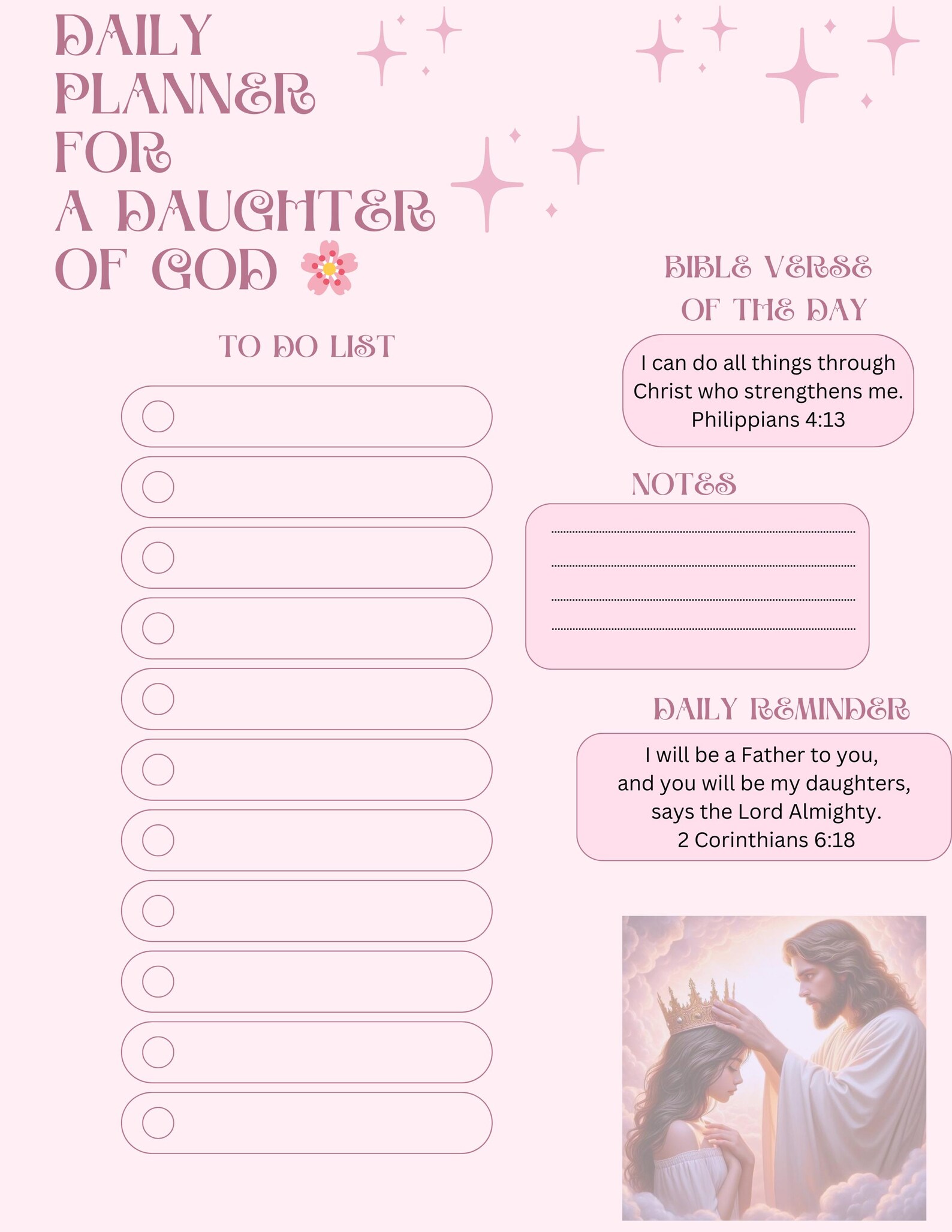 Digital Daily Planner | Printable To-do List | Christian Planner With ...