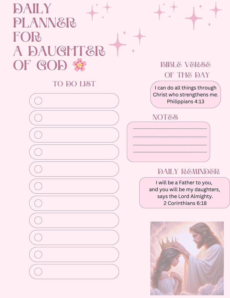 Digital Daily Planner | Printable To-do List | Christian Planner With ...