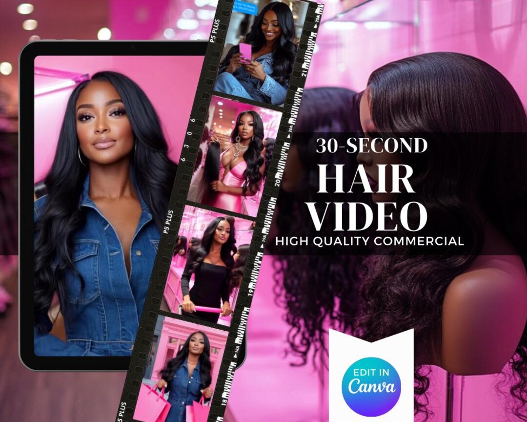 Hair Commercial Video: 30-second Social Media Ad (canva Template) - Etsy