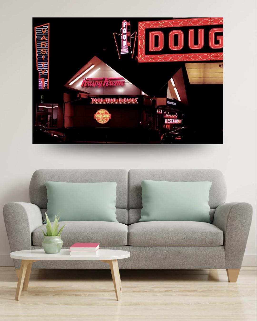 Atlanta Restaurant Neon Collage Art Print: Krispy Kreme, Varsity ...