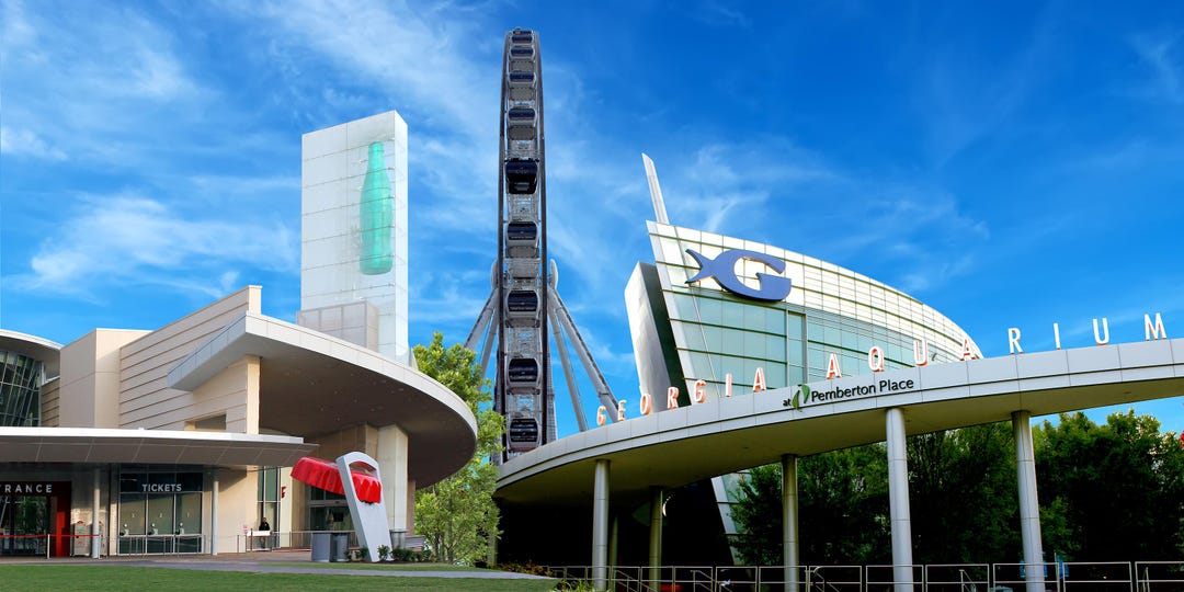 Atlanta Landmarks Wall Art World of Coke Georgia Aquarium Sky View ...
