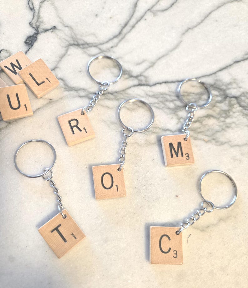 Scrabble Tile Keyring/keychain, Monogram Backpack or Bag Tag - Etsy