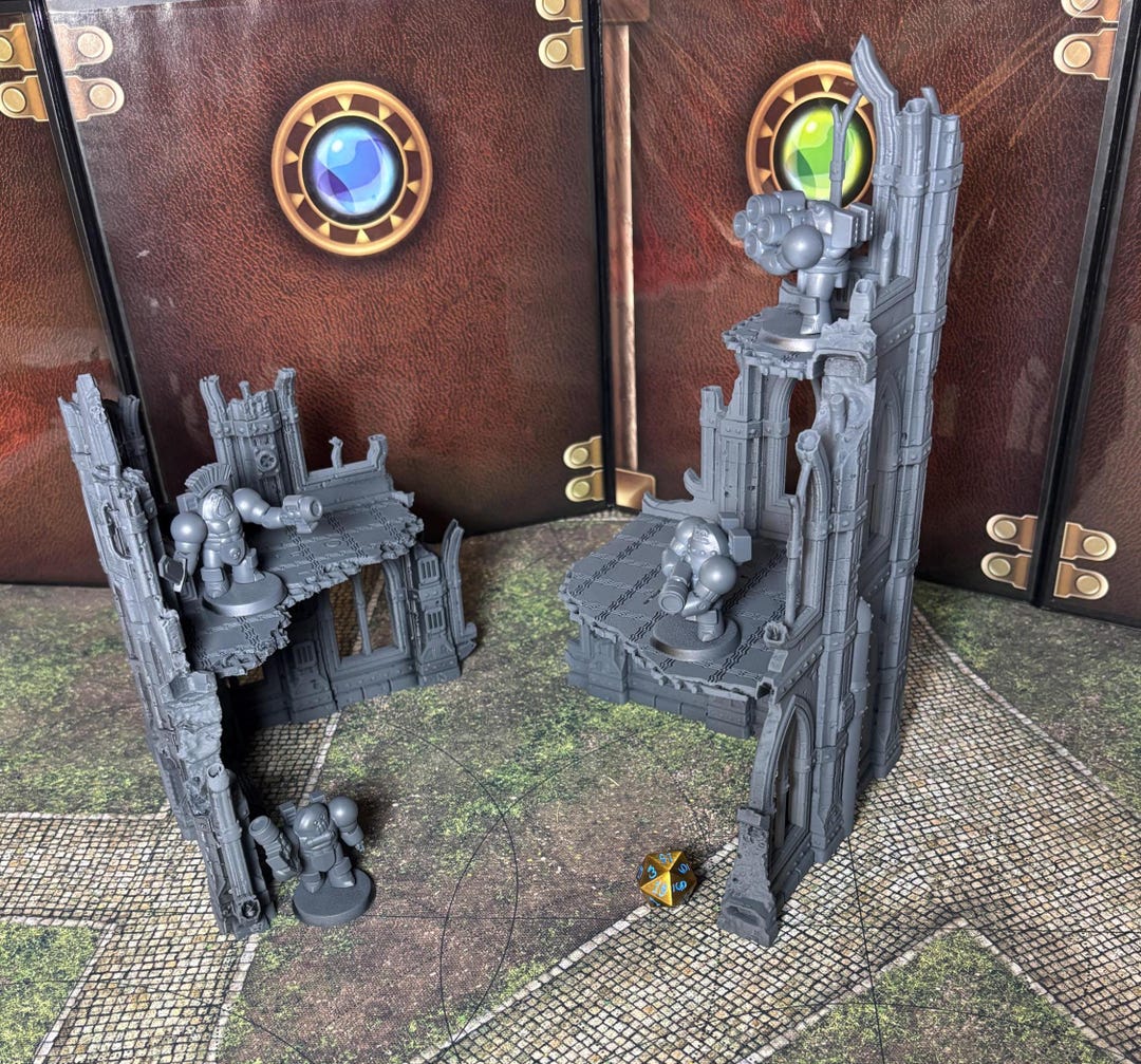 Grim Dark Ruin 2-piece Set | Wargaming Terrain | 3D Printed Tabletop ...