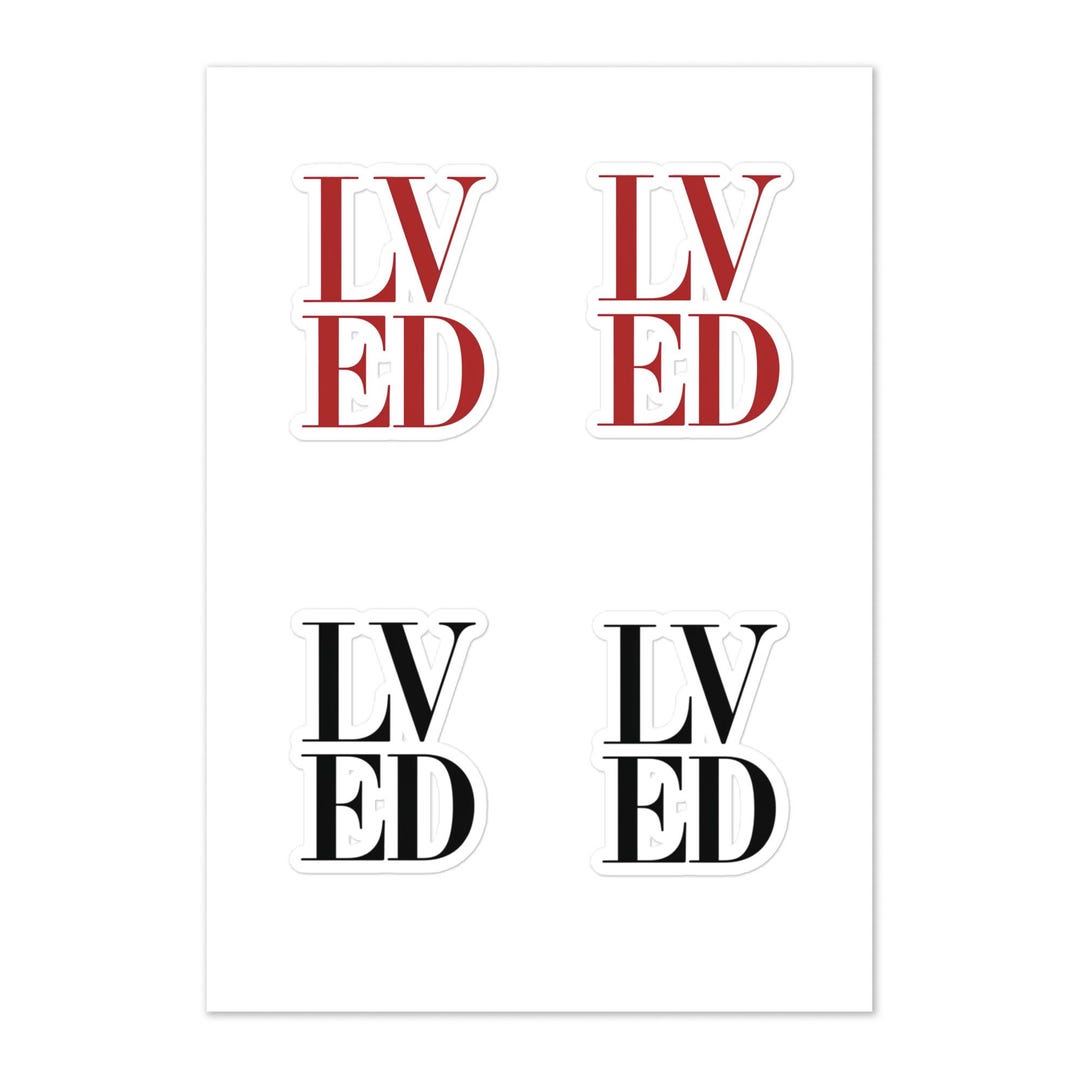 Glossy 'LVED' Sticker Sheet - Etsy