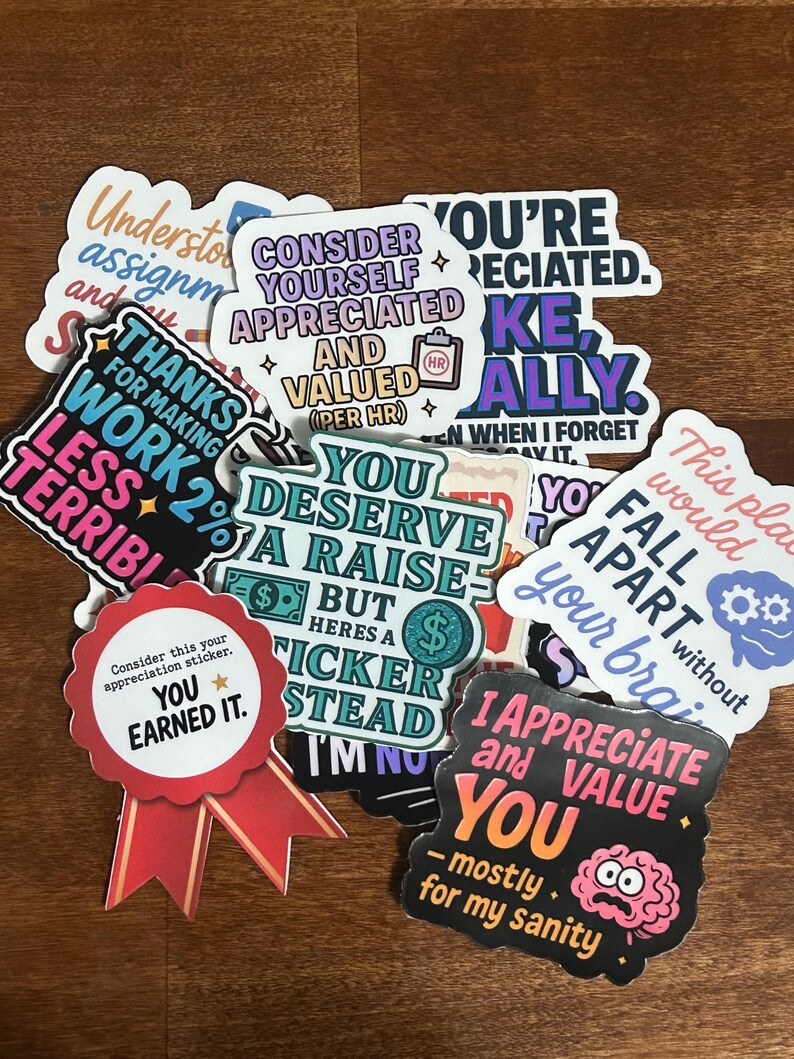 Funny Coworker Stickers Pack | 12 Work Humor Vinyl Stickers | Employee ...