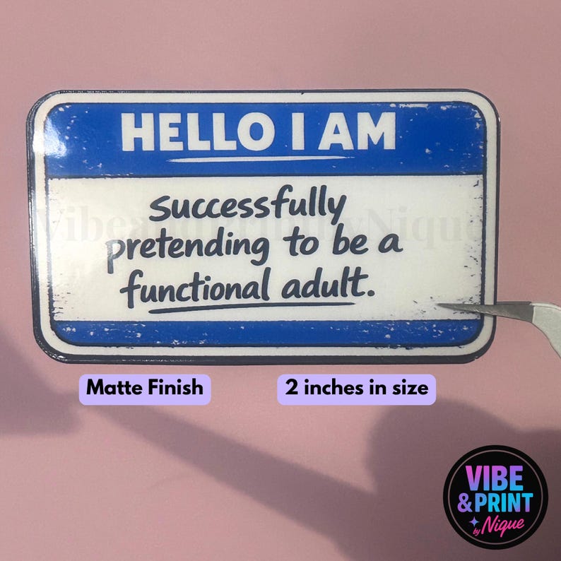 Hello I Am Functional Adult Sticker | Funny Work Sticker | Coworker ...