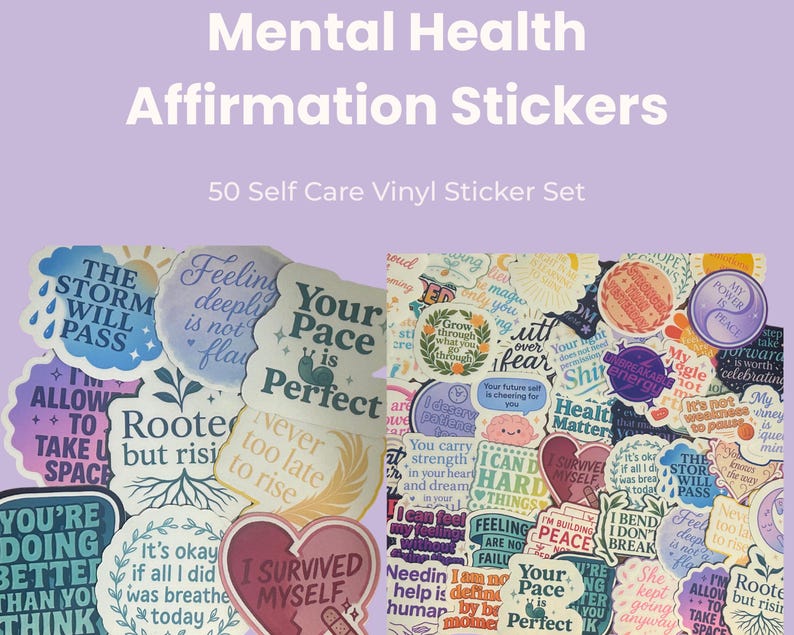 Gentle + Grounded Affirmation Sticker Pack | 5-50 Calming Motivational ...