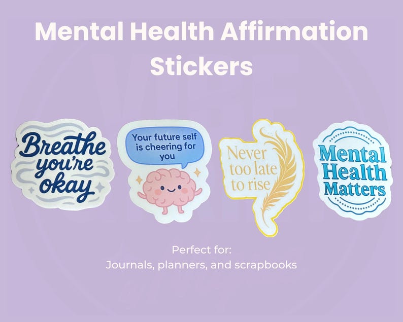 Gentle + Grounded Affirmation Sticker Pack | 5-50 Calming Motivational ...