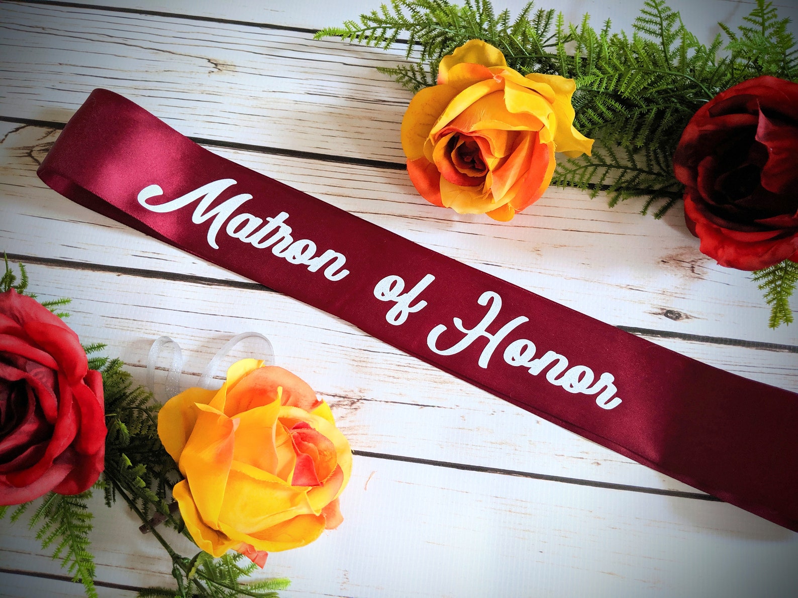 Custom Matron of Honor Sash. Your Phase Here. Maroon Sash | Etsy