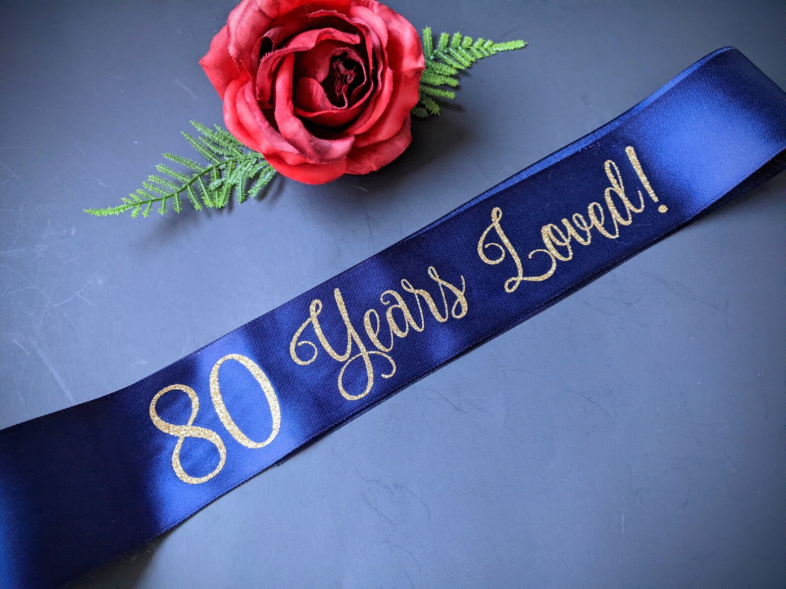 80 Years Loved Custom Birthday Sash, Birthday Sash, Grandma's Birthday ...