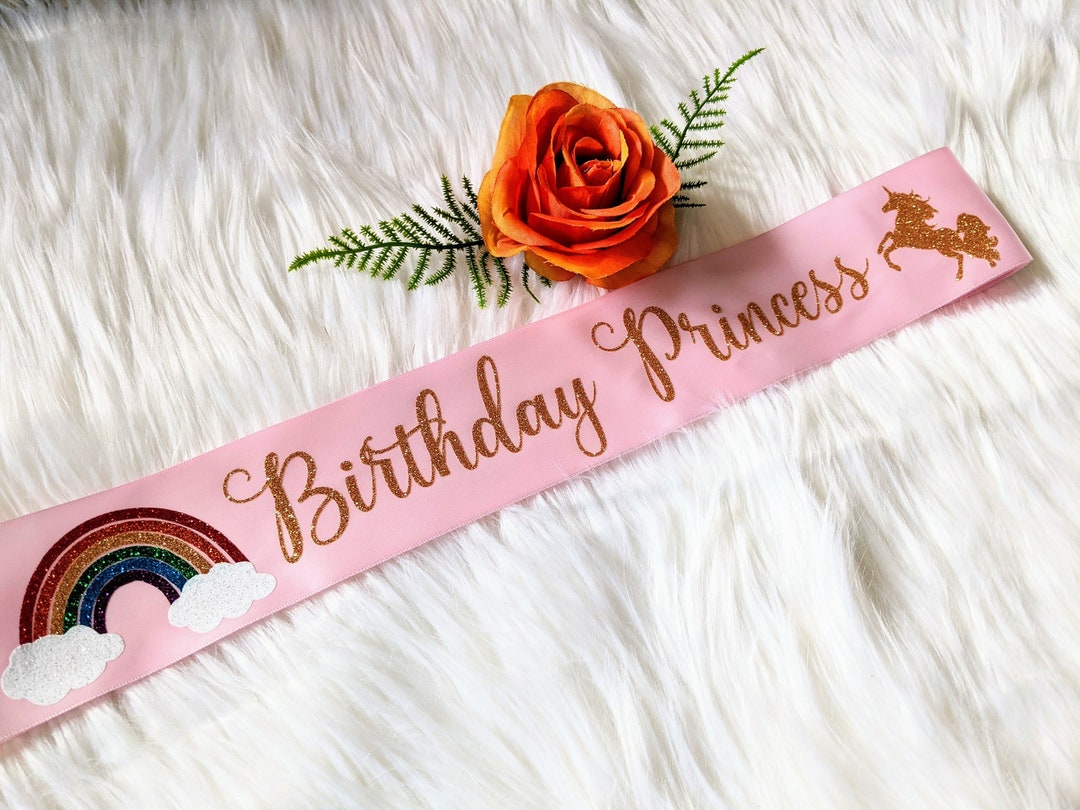 Unicorn Birthday Party Sash. Princess Sashes. Birthday Gift, All Ages ...