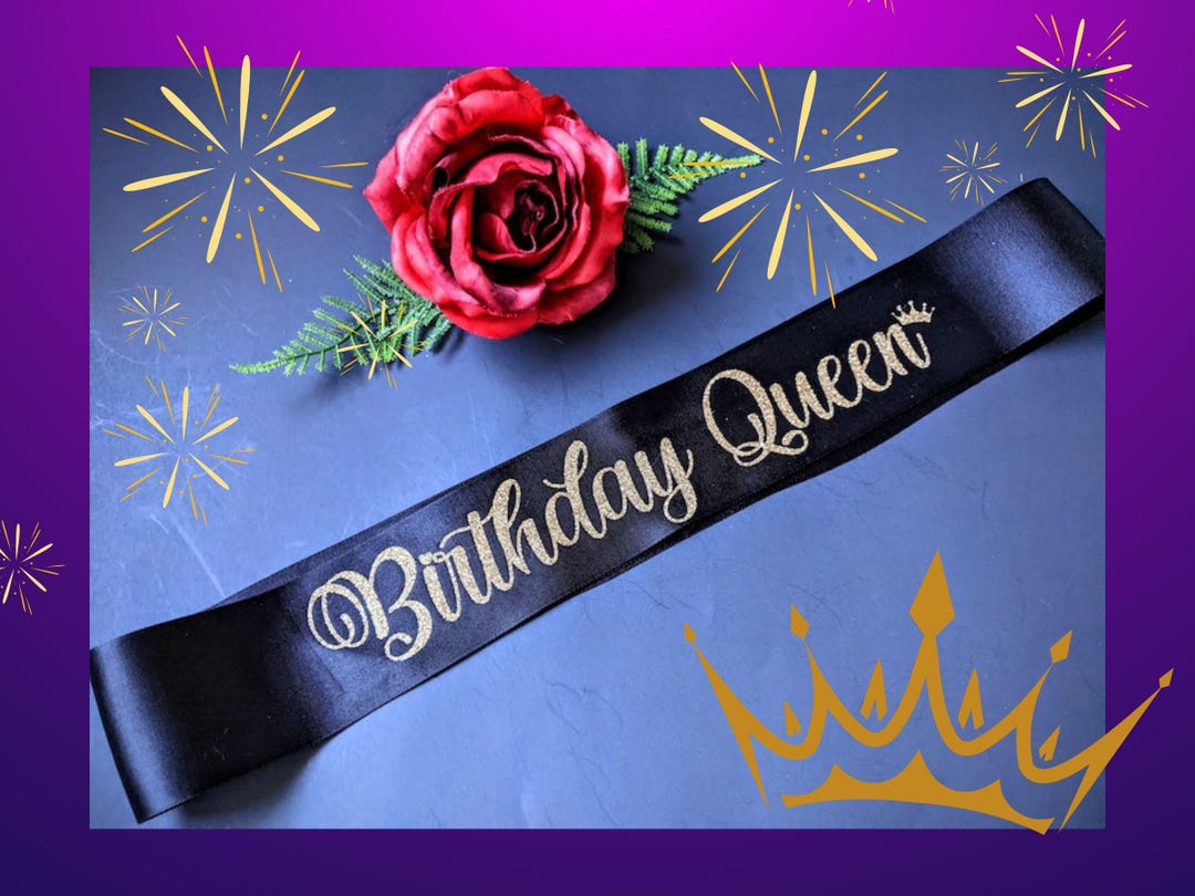 Birthday Queen Custom Birthday Sash. 40th, 50th, 60th, 70th, 80th, 90th ...