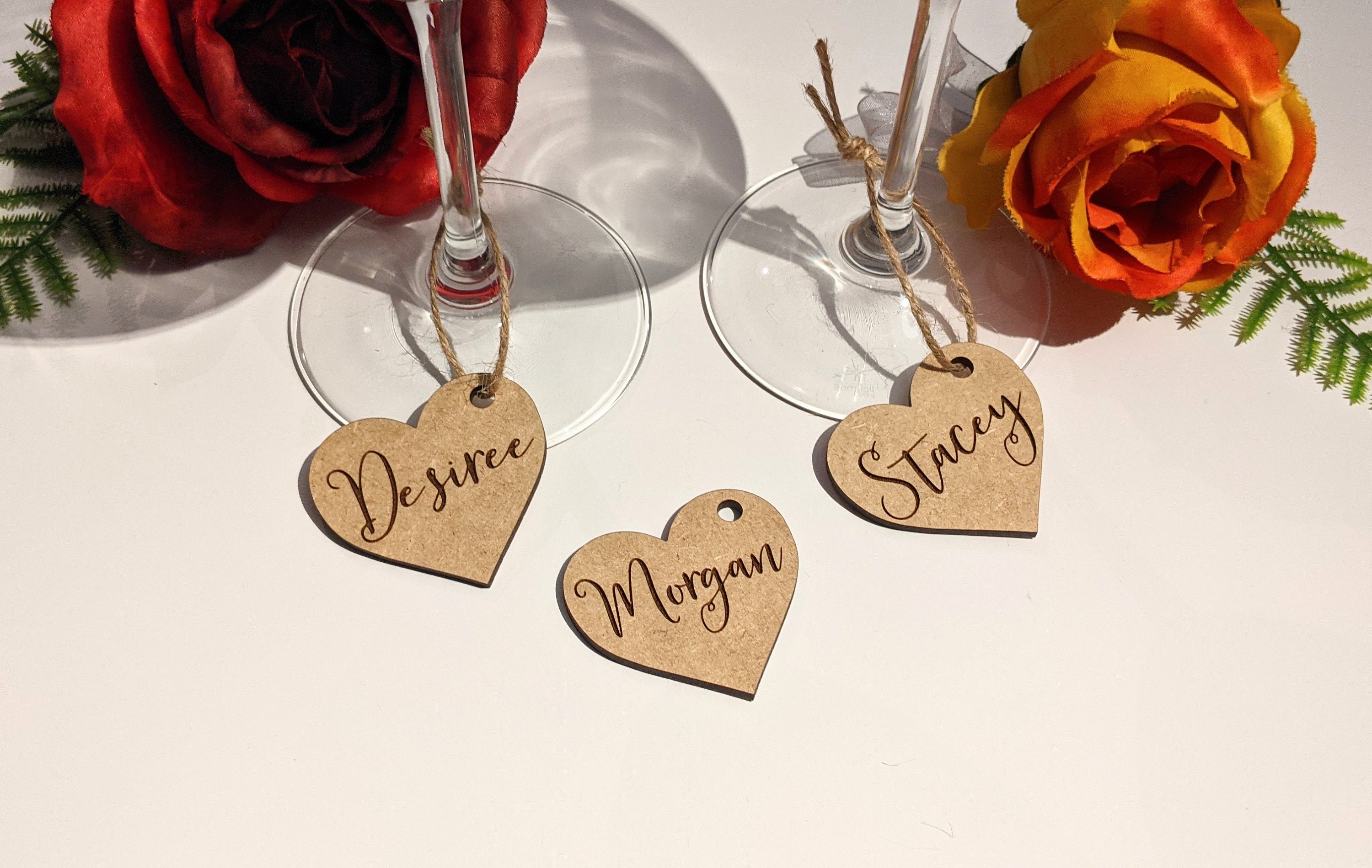 Custom name bridal shower wine tags. Wedding tag. Wooden gift | Etsy