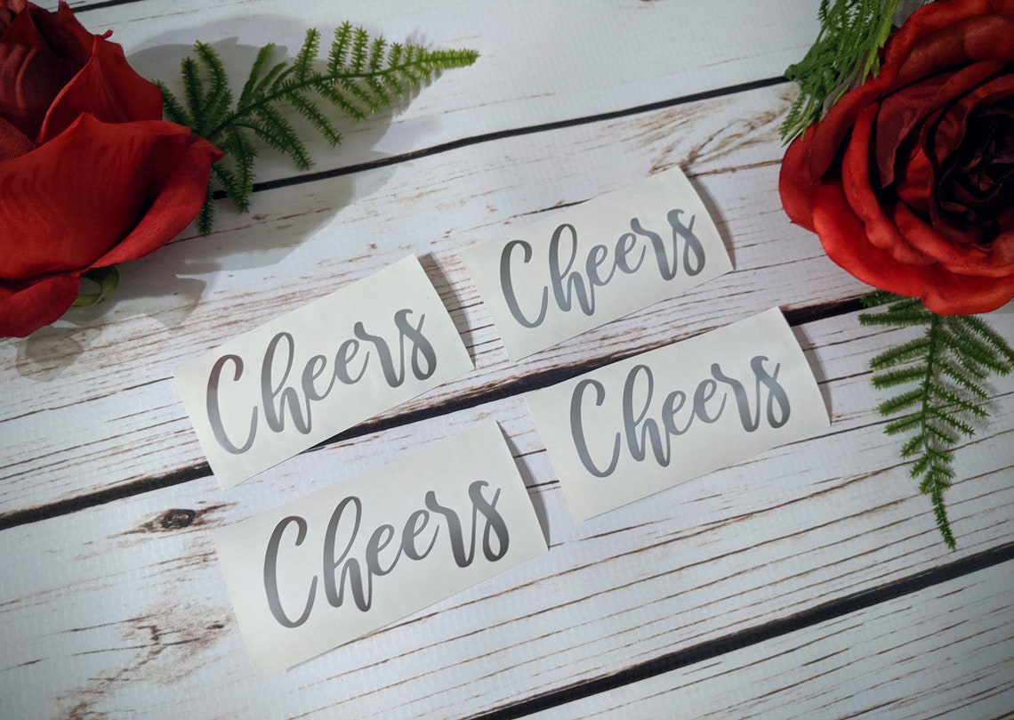 3 Inch Vinyl Cheers Decals, Name Stickers, Thanksgiving, DIY Christmas ...