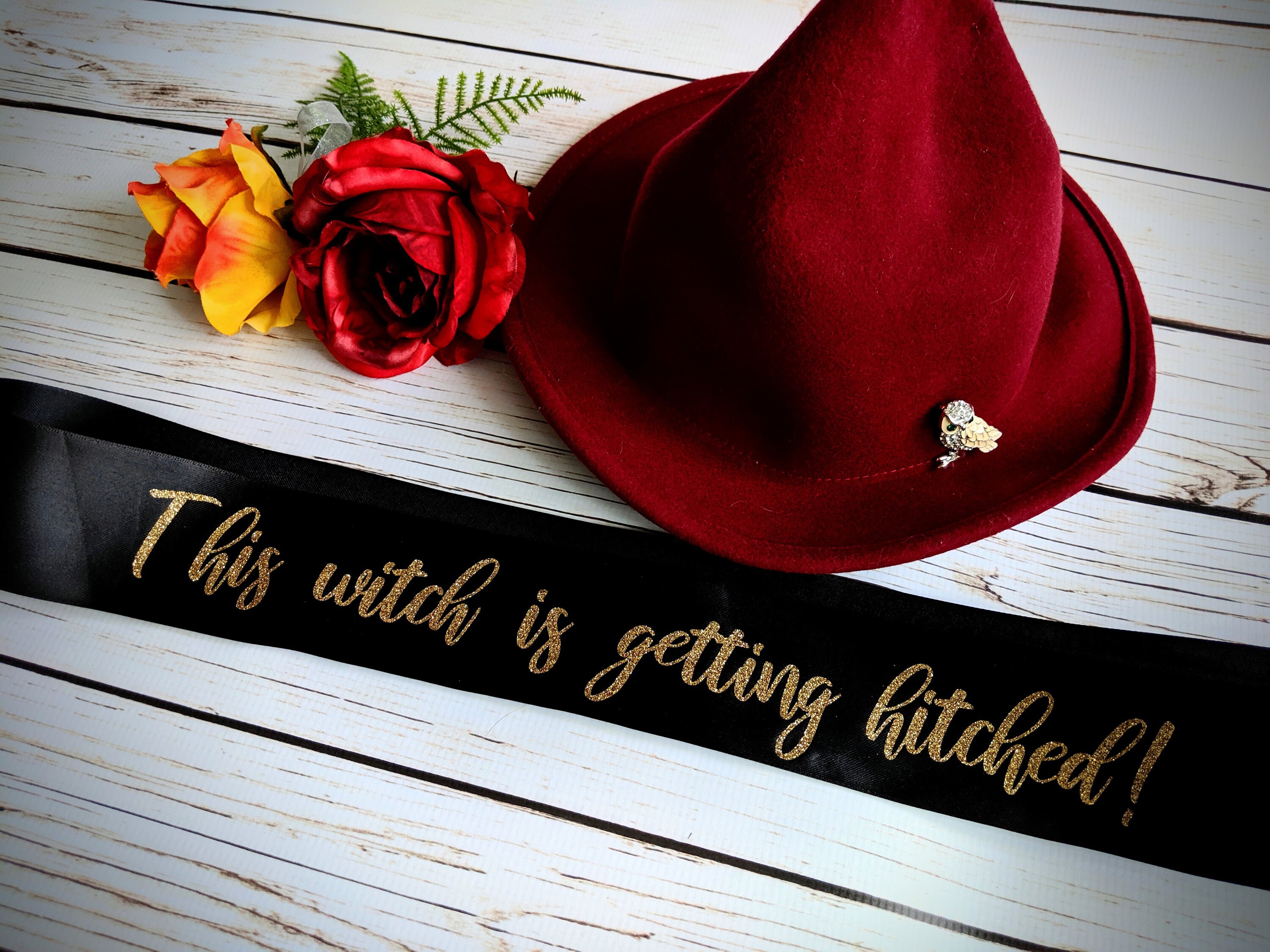 PLUS SIZE Custom This Witch is Getting Hitched Halloween Sash. Your ...