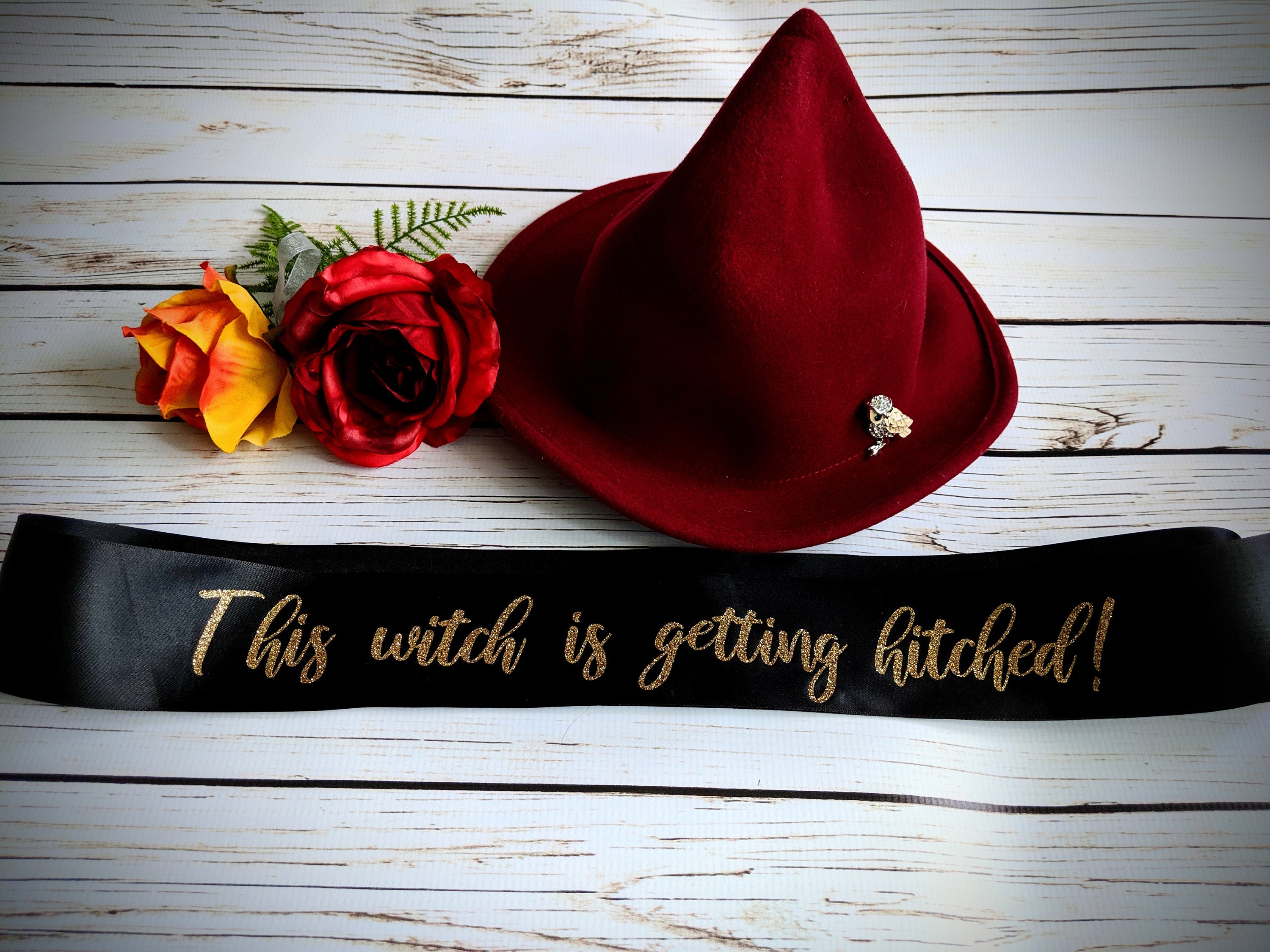 PLUS SIZE Custom This Witch is Getting Hitched Halloween Sash. Your ...