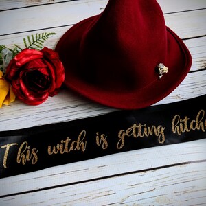 PLUS SIZE Custom This Witch is Getting Hitched Halloween Sash. Your ...