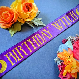 Birthday Witch Birthday Sash. Your Phase Here. Birthday Party Sash ...