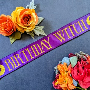 Birthday Witch Birthday Sash. Your Phase Here. Birthday Party Sash ...