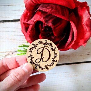 Wooden Initial Pin Personalized Pin Wooden Pin Bridesmaid - Etsy