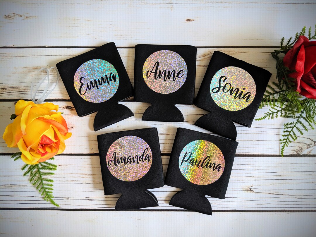 Holographic Glitter Name Can Coolers /can Holder / Can Cooler/ Awesome ...