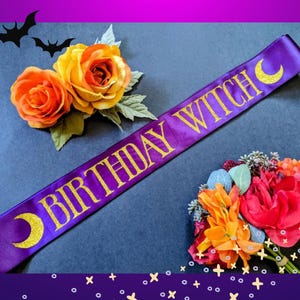 Birthday Witch Birthday Sash. Your Phase Here. Birthday Party Sash ...