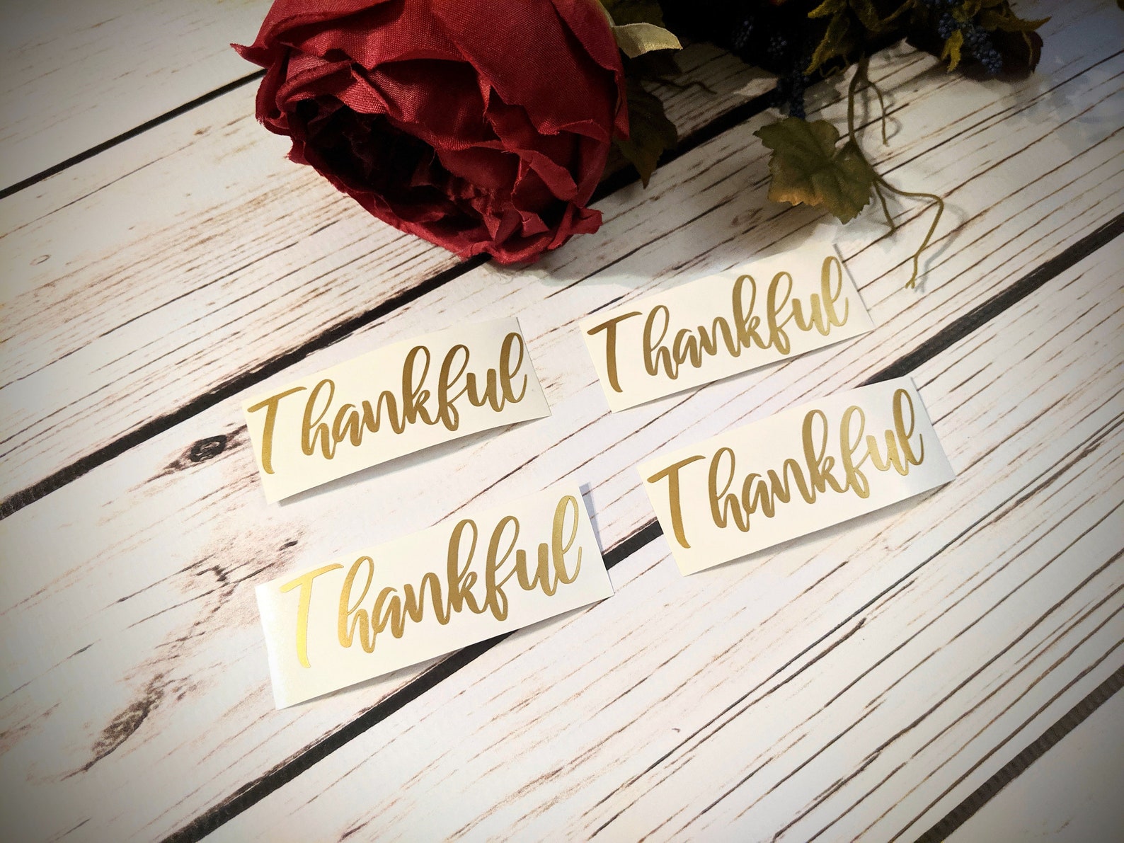 3 Inch Vinyl Thankful Decals Name Stickers Thanksgiving DIY - Etsy
