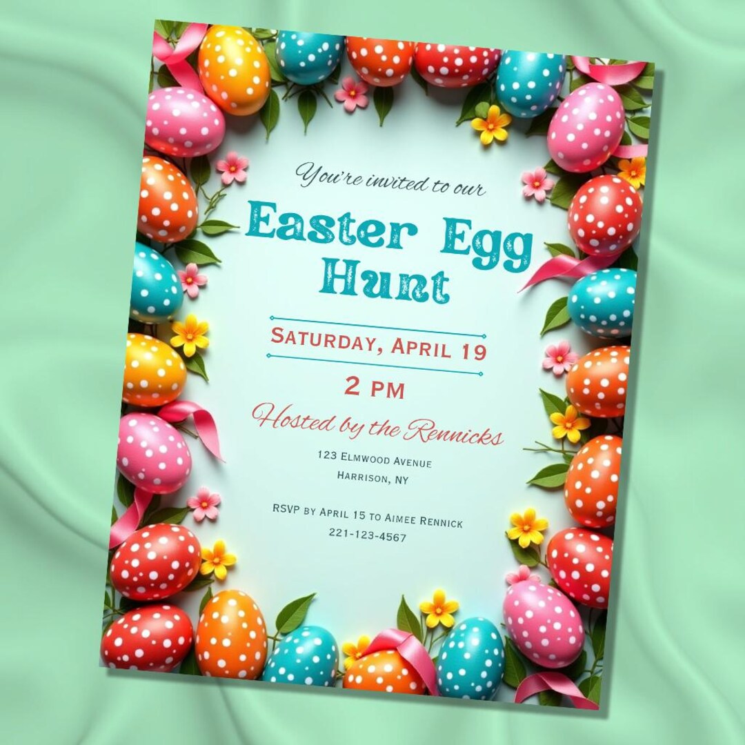 Editable Easter Egg Hunt Bundle – Adorable Invitation, Participant ...