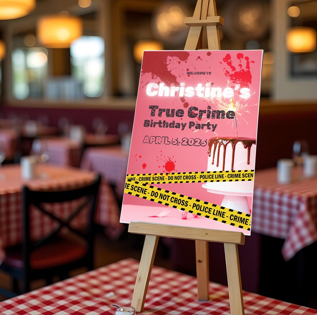 Customizable True Crime Birthday Sign, Fun Personalized Welcome Sign ...