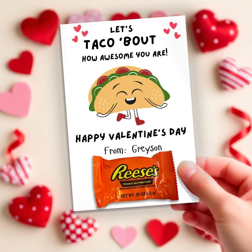 Editable Food Pun Valentine's Day Cards for Kids (digital Download) - Etsy